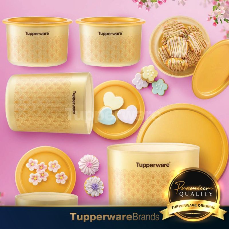 Tupperware Golden One Touch Canister Assorted Size | Shopee Malaysia