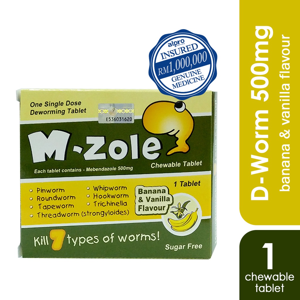 M-Zole Chewable Tablet - Banana & Vanilla Flavour (1s) | Shopee Malaysia