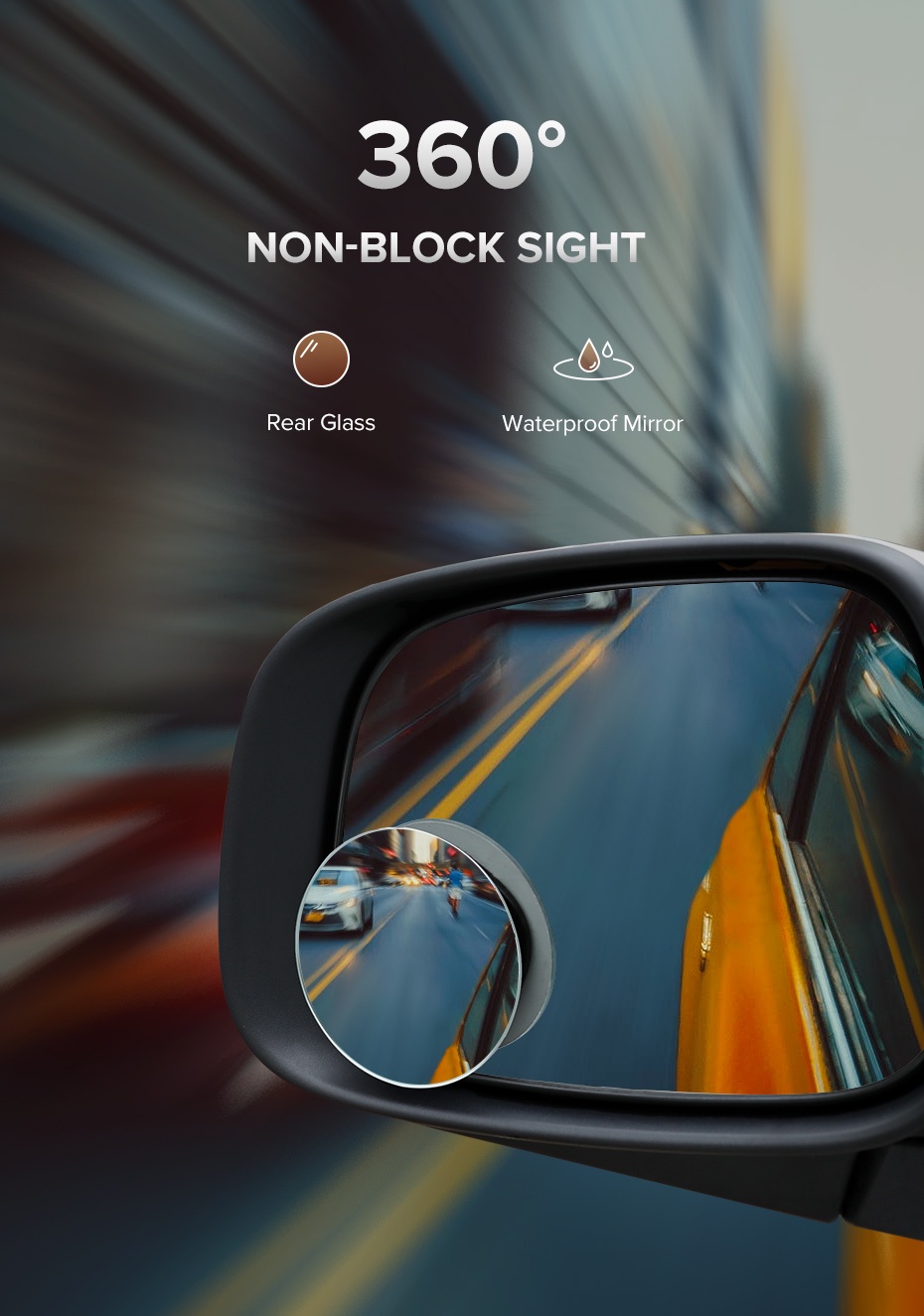 Ugreen Car Mirror 360°HD Blind Sport Mirrior Wide Angle Round Convex ...