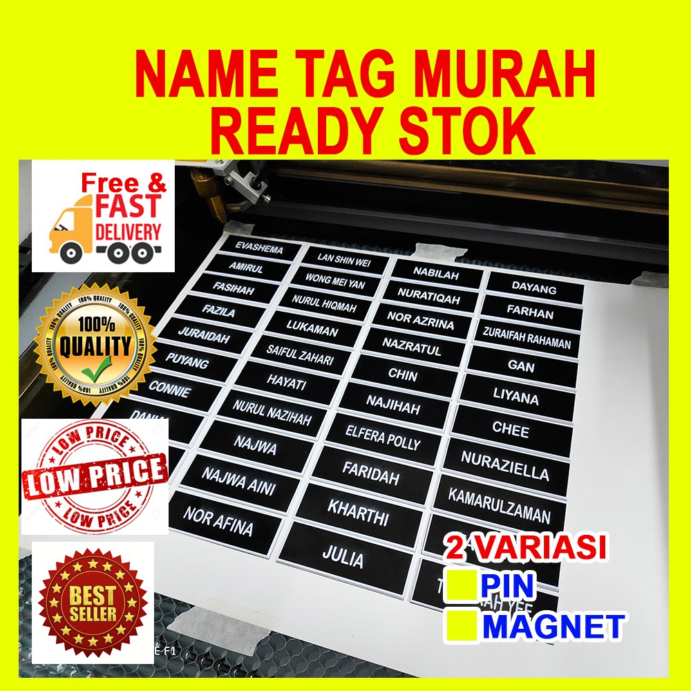 NAME TAG MURAH (READY STOK) | Shopee Malaysia