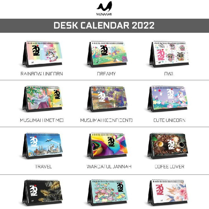 2022 TABLE CALENDAR + Free Gifts | Hard Stand Kalendar Meja 2022 | Desk ...