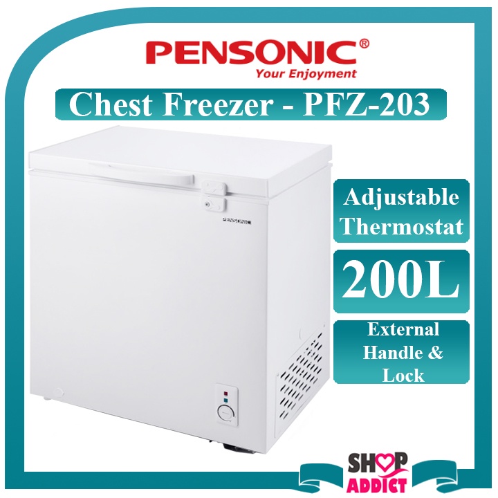 Pensonic 200L Chest Freezer with White Plastic Interior PFZ-203 ...