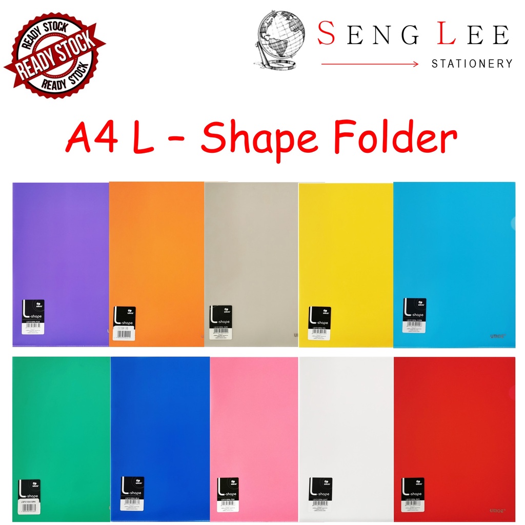 L Shape A4 Document Folder / Plastic File / PP Colour Paper Holder ...
