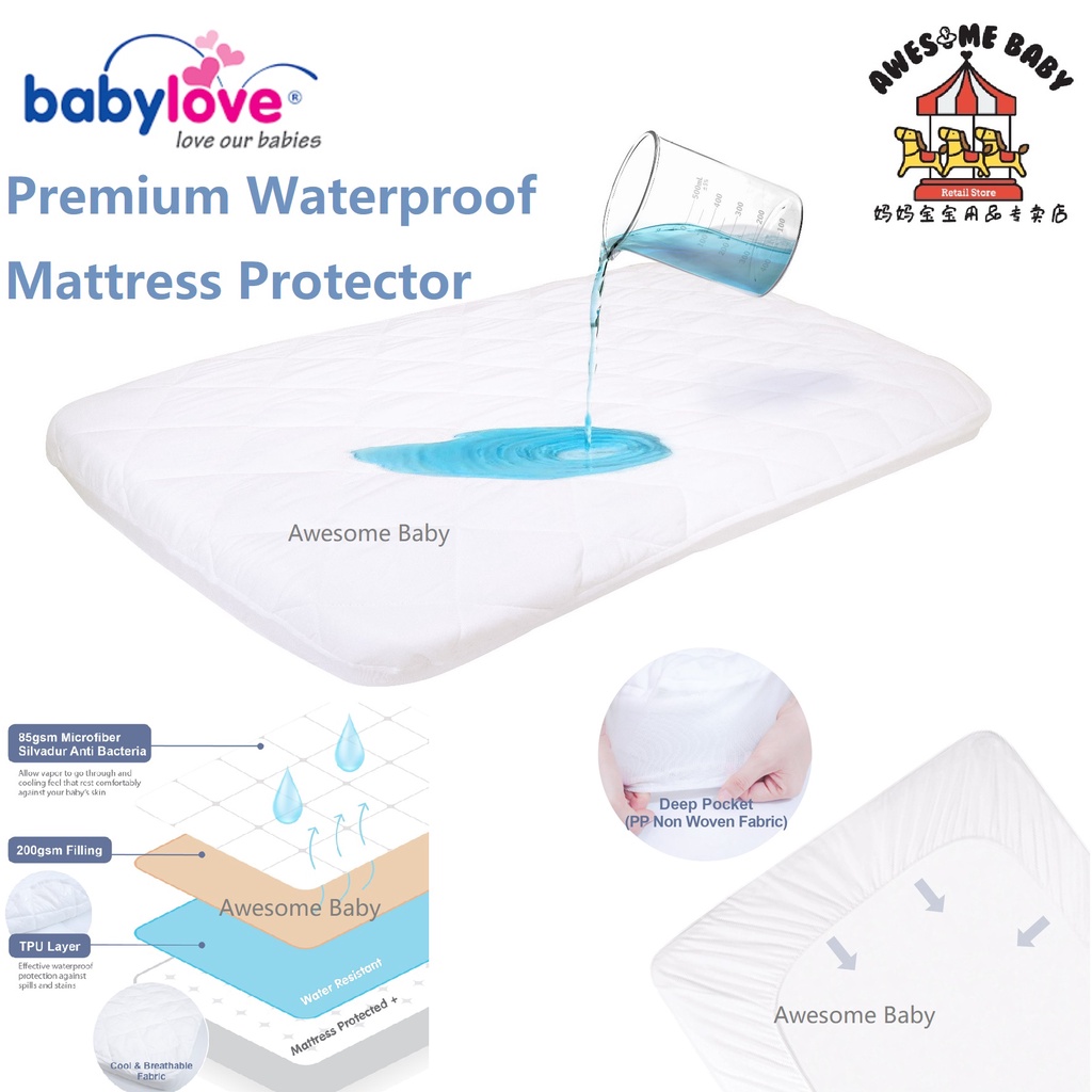 Baby Love Baby Cot Premium Dry Waterproof Fitted Mattress Protector ...