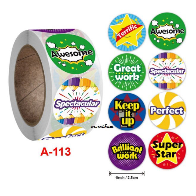 500Pcs Reward Stickers Students Kids Motivation Encouragement Sticker ...