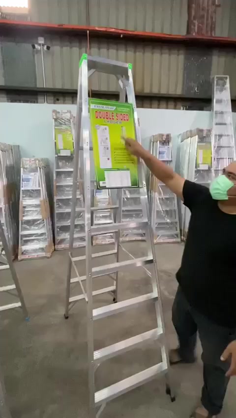 Aluminium Double Sided Ladder 4/5/6/7/8/9/10/11/12 Step Tangga EVERLAS ...