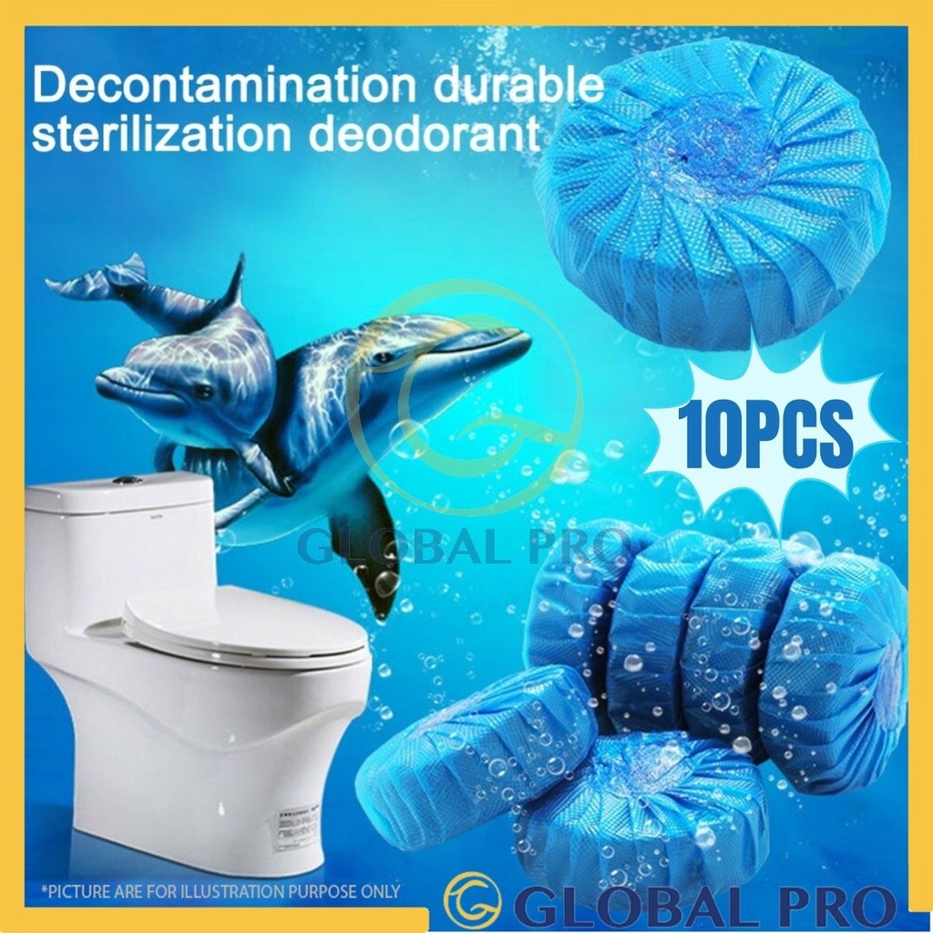 𝟭𝟬𝗣𝗖𝗦 BLUE Toilet Bowl Cleaner Antibacterial Automatic Flush Blue ...