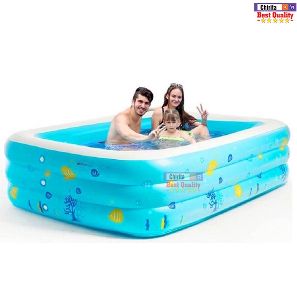 3-tier Rectangular Inflatable Swimming Pool 2m1 - Baby Swimming Pool ...