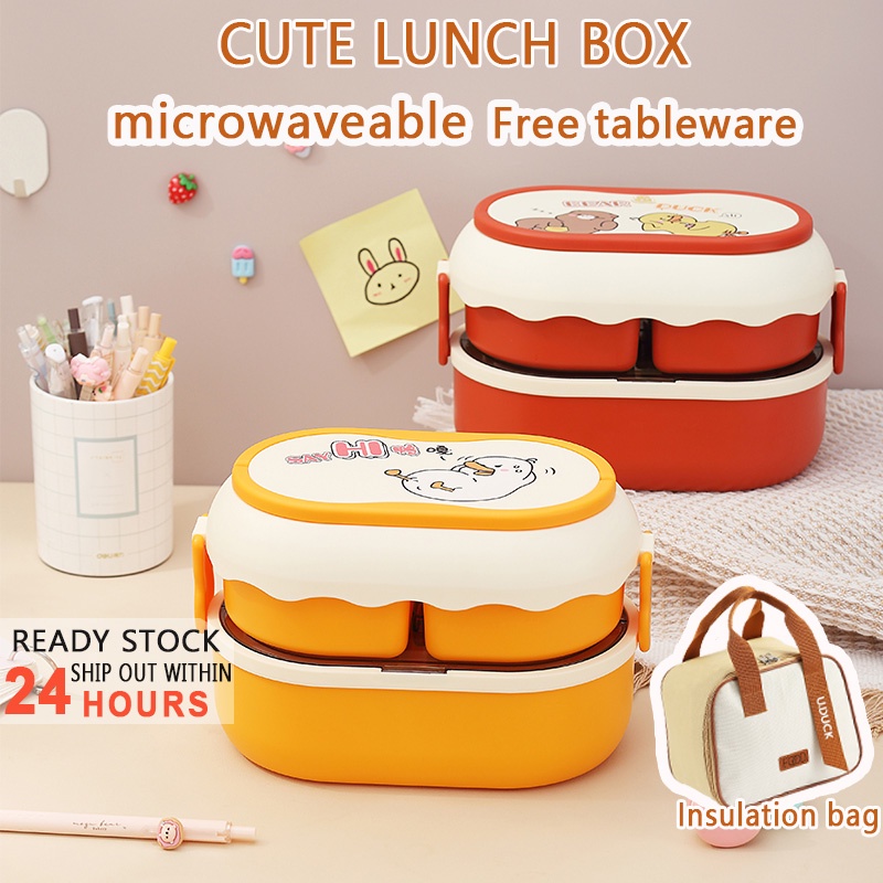 Cute Lunch Box Microwaveable Food Storage Box Student Lunch Box For ...