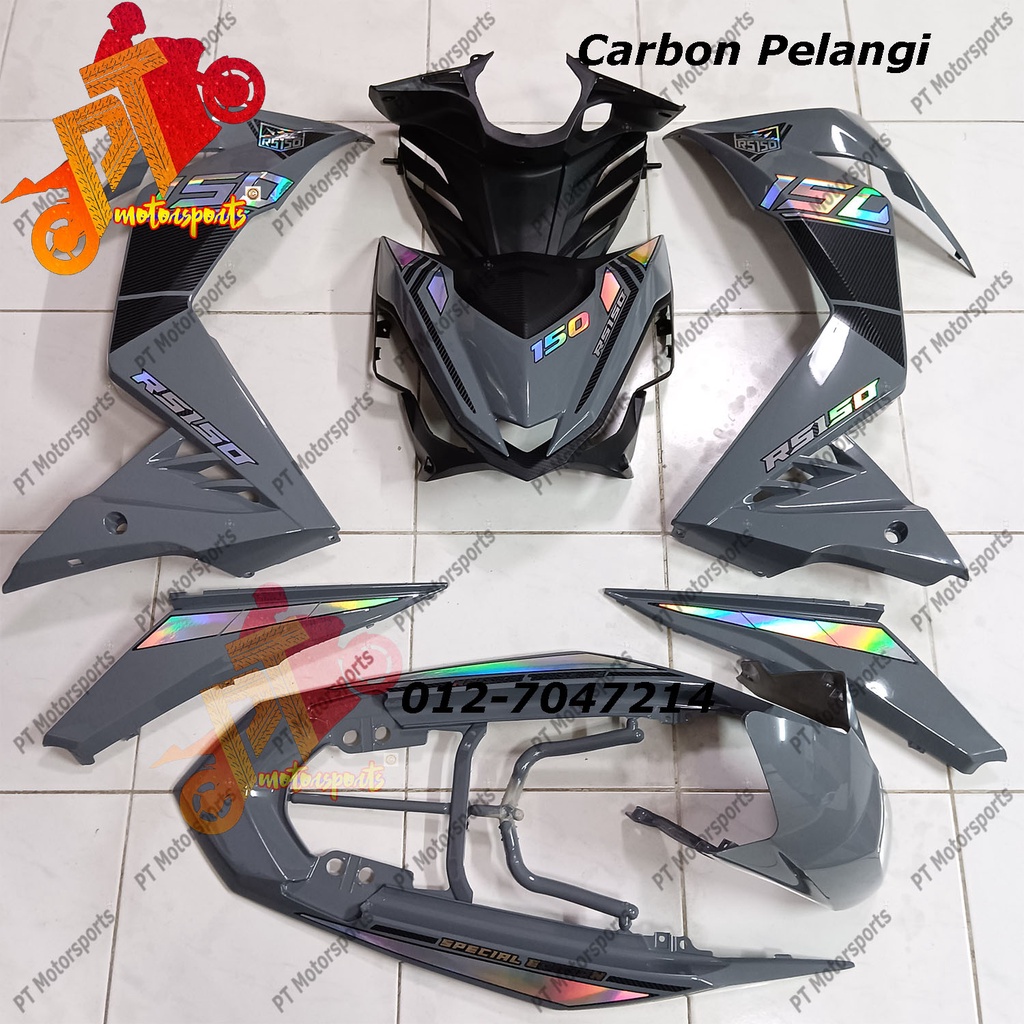 Honda RS 150 V1 V2 Nardo Grey Cover Black Chrome Carbon Pelangi Gold ...