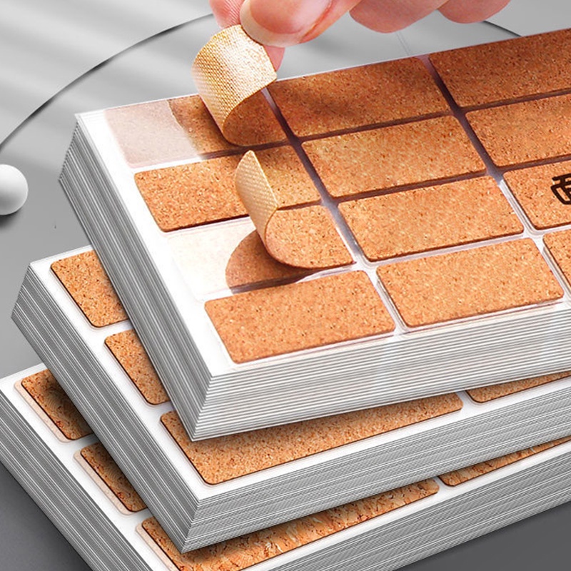 6 Sheets Waterproof Cork Self-Adhesive Label Stickers Writable Tearable ...