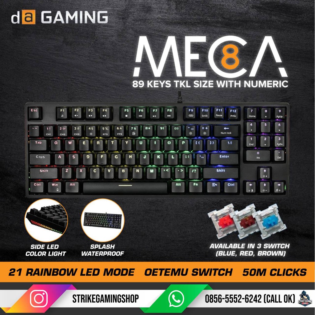 Digital Alliance Meca 8 Rainbow Mechanical Gaming Keyboard | Shopee ...