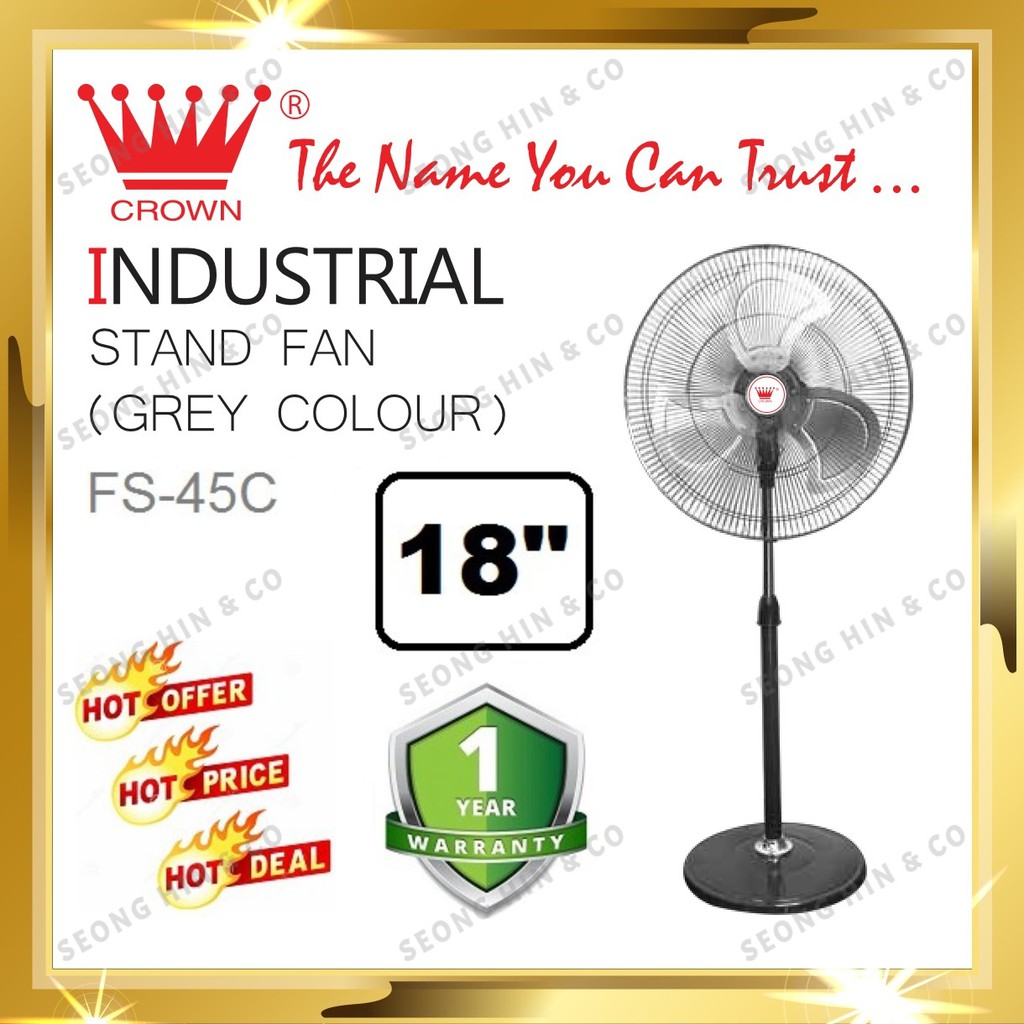 KHIND 18" Industrial Stand Fan SF1805 / CROWN 18inch STAND FAN / KIPAS ...