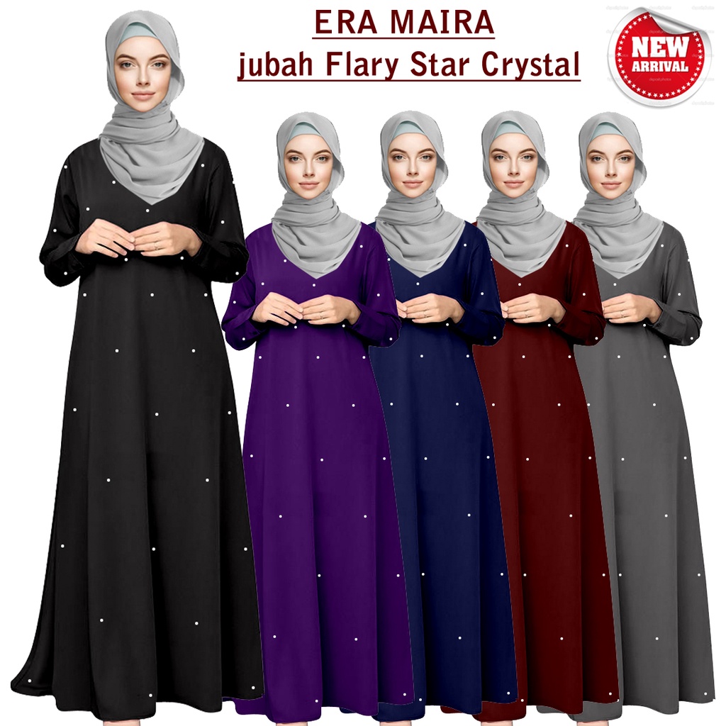 (BATU TABUR) Jubah Muslimah | Jubah Plain Crepe | Jubah Umerah Plain ...