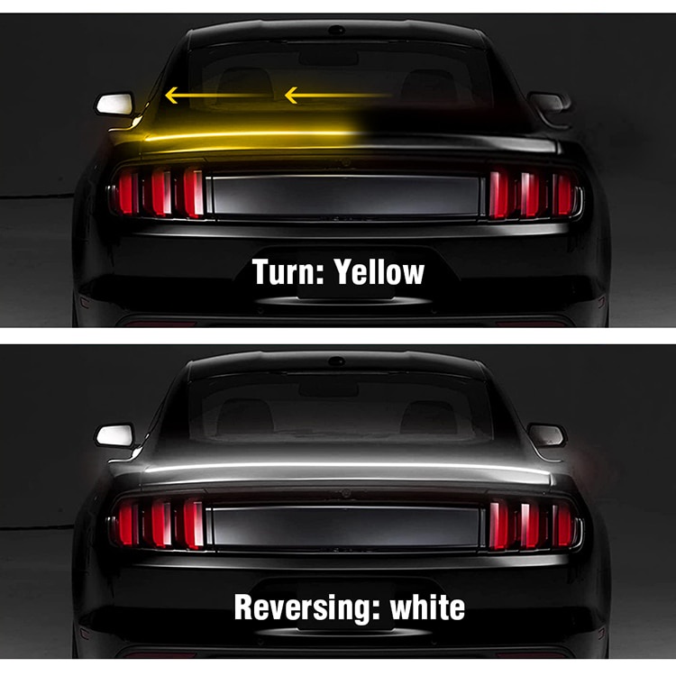 1.25M Universal Car LED RGB Tail Light Strip Colorful Rear Spoiler ...