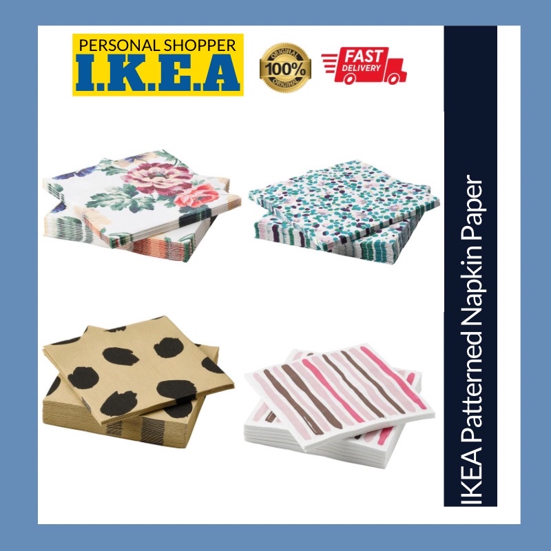 IKEA Patterned Napkin Paper Kertas Tissue Tisu Bercorak Corak Pattern ...
