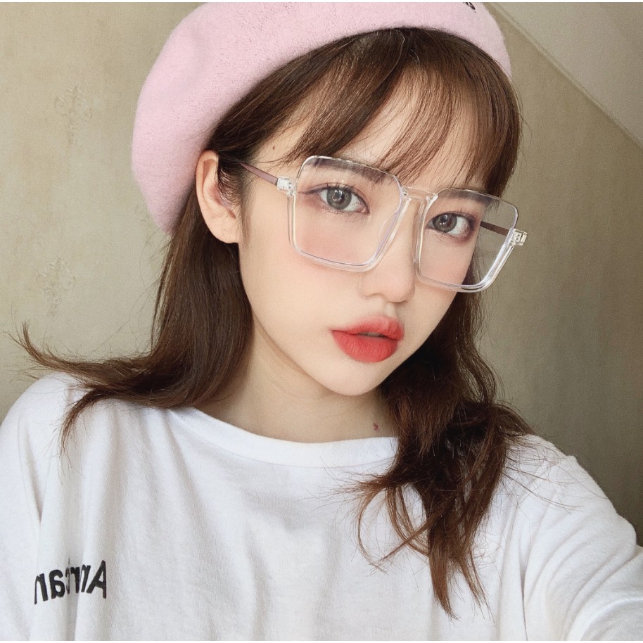 Oversized Square Shaped Half Frame Glasses | Shopee Malaysia