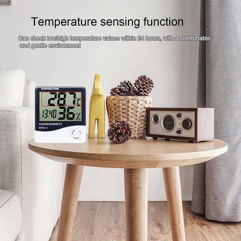 LCD Electronic Digital Temperature Humidity Meter Indoor Outdoor ...