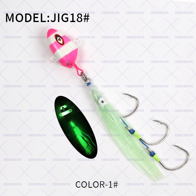 TEASER【J18】Lucanus Jigs 100g 150g 200g 250g 300g Kabura Bullet Metal Jig Head Hooks Bottomship ...