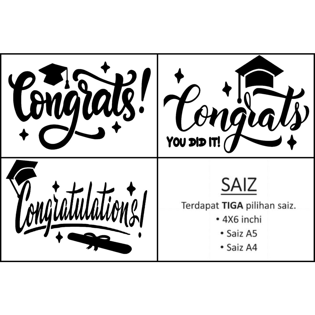 STICKER CONGRATULATIONS - [ 4X6 INCH FOR 10 INCH BALLOON / SIZE A5 ...