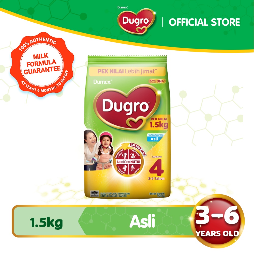 Dumex Dugro Step 4 Original/Asli Growing Up Milk Formula 3-6 years (1 ...