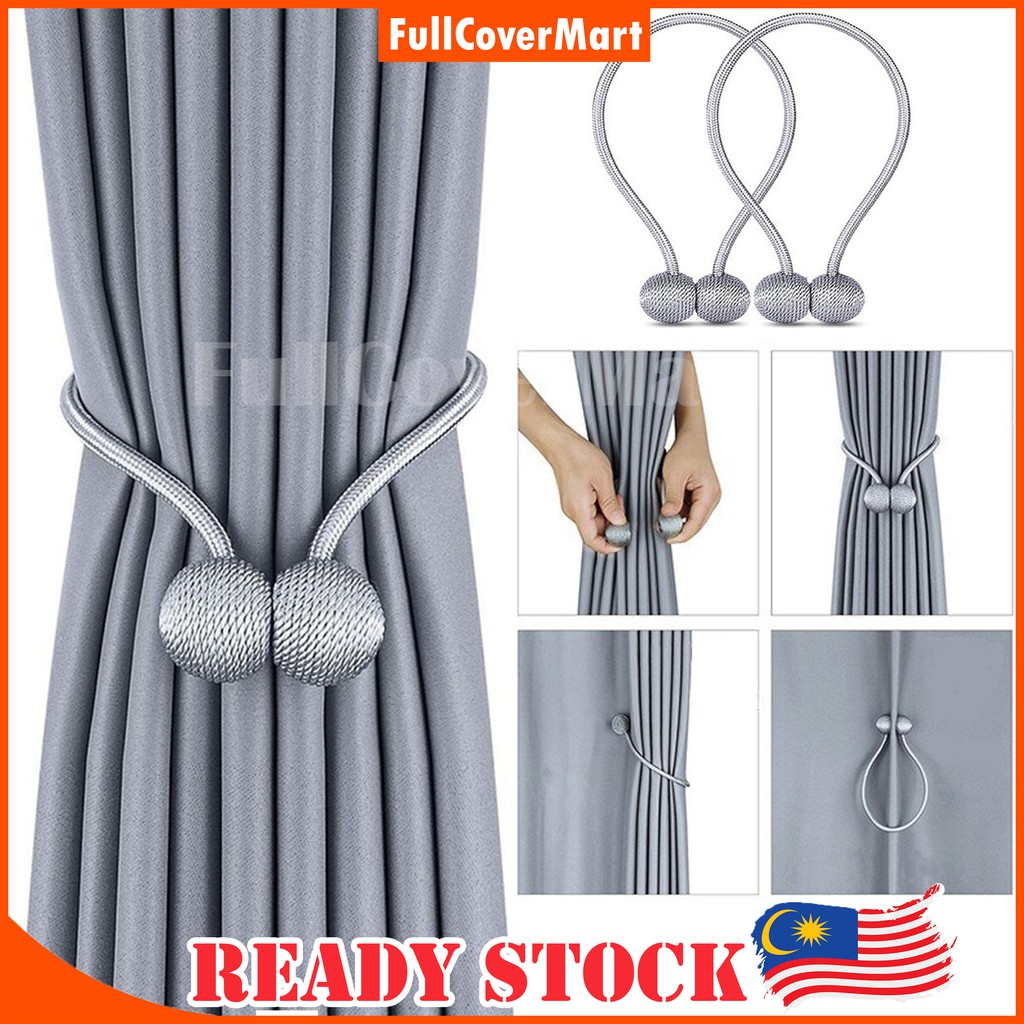 (HM39) Langsir Magnetic Curtain Tiebacks Pearl Ball Design Tie Back ...