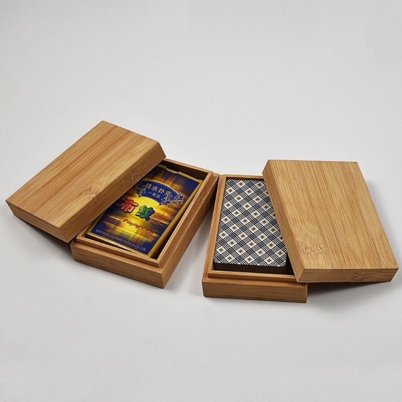 mm Desktop Poker Playing Card Box Case Bamboo Cards Storage Box for ...