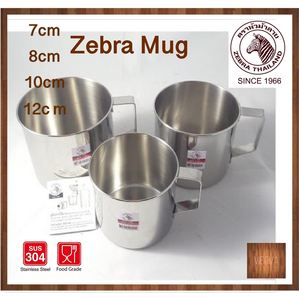 Zebra SUS304 Stainless Steel Mug [ 7cm , 8cm , 10cm , 12cm ] 斑马钢口杯 ...