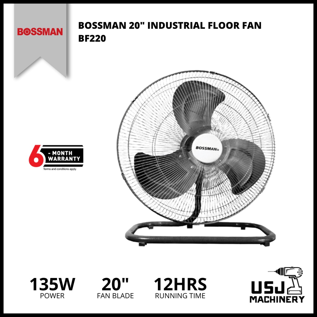 BOSSMAN 20Inch Industrial Floor Fan BF220 | 6 Months Warranty | Shopee ...