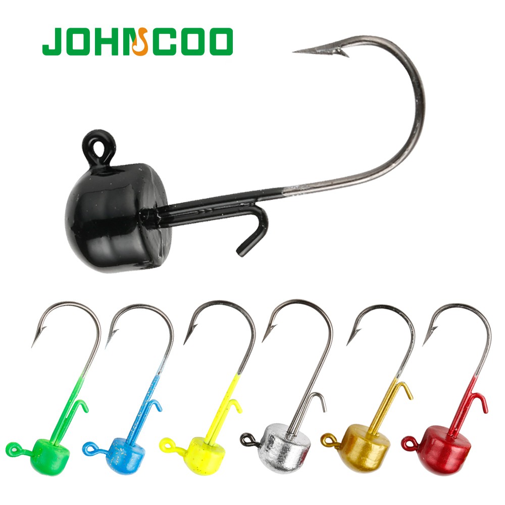 JOHNCOO 6pcs Ned-Rig-Jig-Heads 1.6g 2g 2.8g 4.8g 5.5g Mushroom Shroom ...