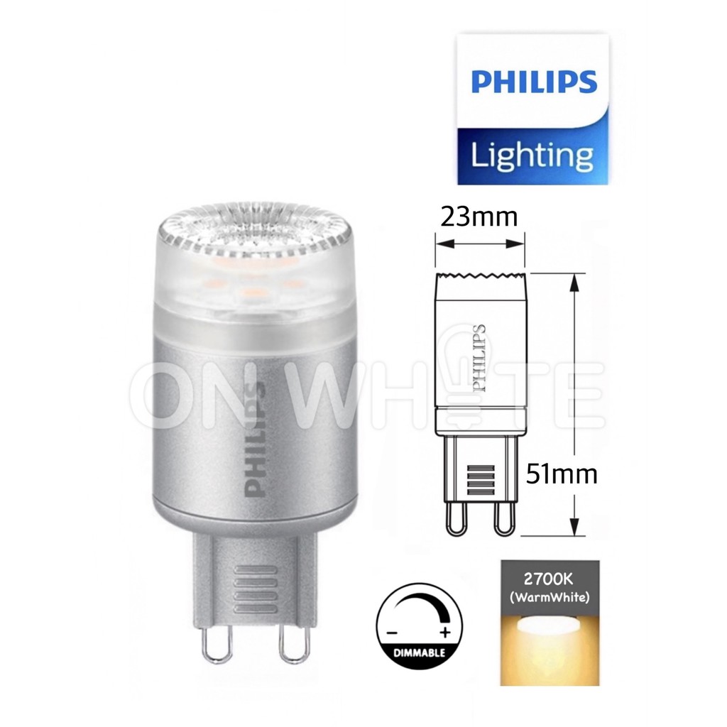 PHILIPS LED Capsule Rocket Bulb 2.3W 827 2700K 220V-240V G9 Dimmable ...