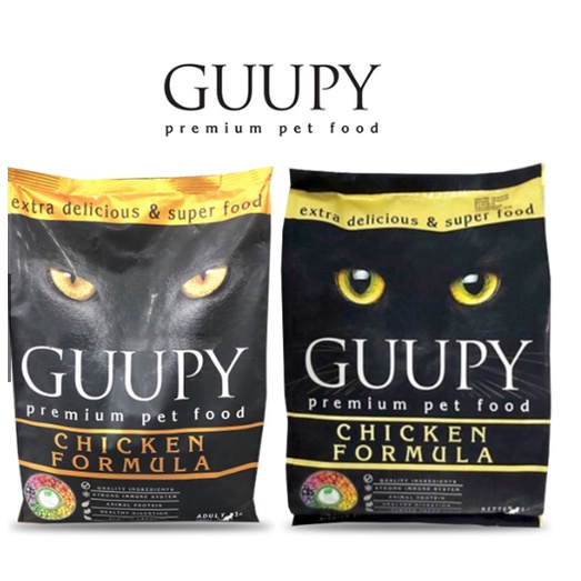 Guupy Premium Adult & Kitten Cat Dry Food 1kg (Chicken Formula ...