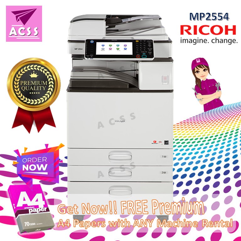RICOH MP2554 / 3554 / 2501SP RENTAL Multifunction B&W Printer Copier (7 ...
