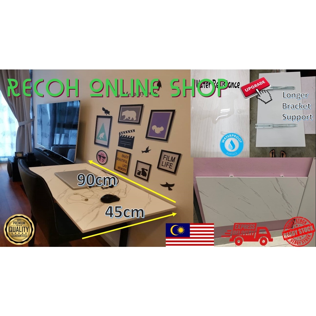 Waterproof Wall-Mounted Table Meja Dinding Boleh Lipat Wall Table Wall ...