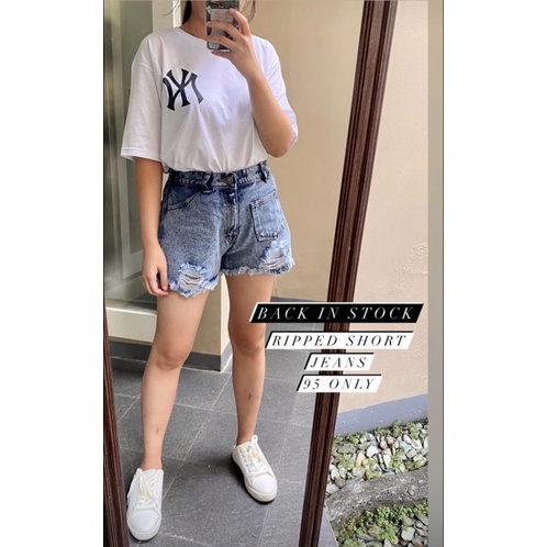 Ripped short jeans | Shopee Malaysia