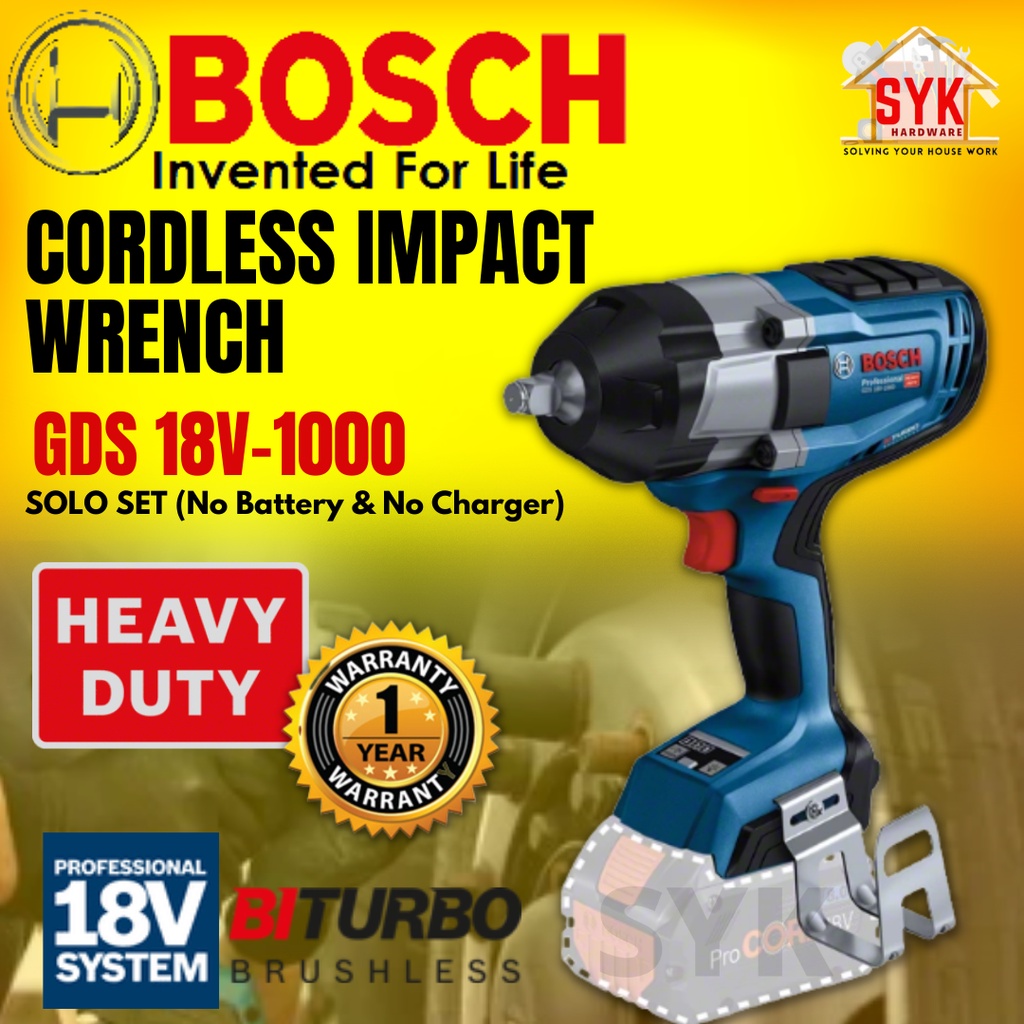 Syk Bosch Gds 18v 1000 Gds18v 1000 18v Professional Cordless Impact