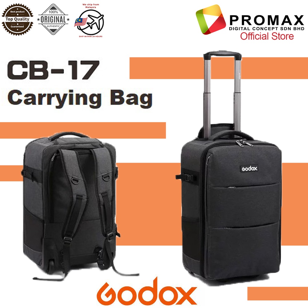 Ready Stock!! GODOX CB17 CARRYING BAG PORTABLE TRAVELLING CASE BACKPACK / CB-17 ROLLER CASE ...