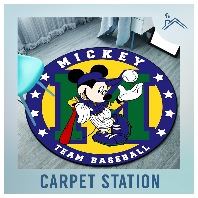 Karpet Bulat Mickey Mouse Disney Cutie Baby Gaming Area Rugs Hiasan ...