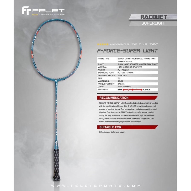 Felet F-Force Racquet Badminton Racket Badminton Racket Raket Badminton ...