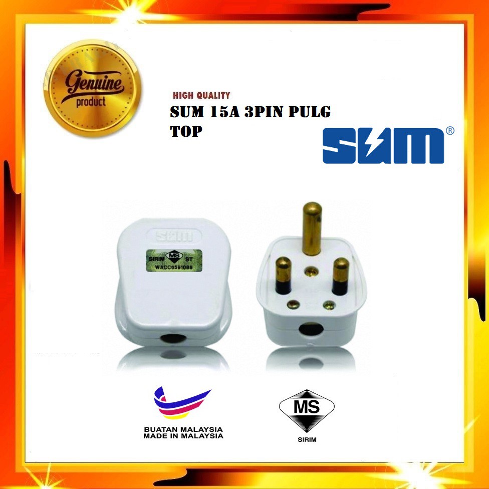 SUM 15AMP PLUG TOP / 15A PLUG TOP SAFETY PLUG / WATER HEATER SAFETY ...