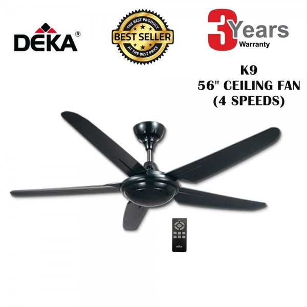 Deka K9 56” 5 Blades Ceiling Fan With 4 Speed Remote Control (Replace ...