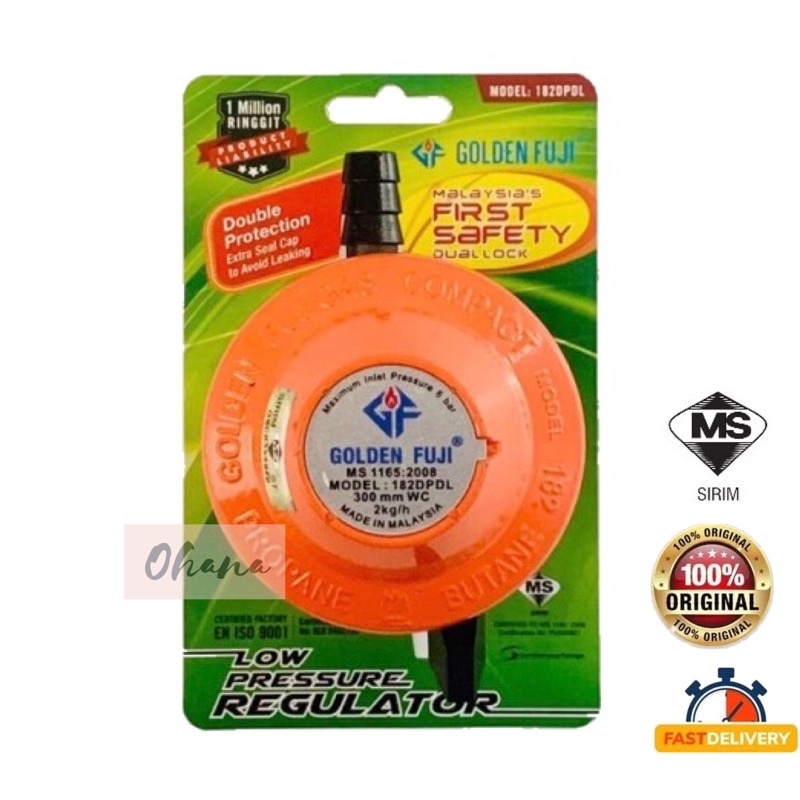 GOLDEN FUJI 182DPDL LOW PRESSURE GAS REGULATOR/KEPALA GAS LP GETAH PAIP ...