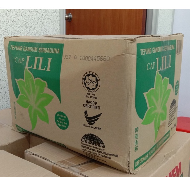 1 CTN TEPUNG GANDUM SERBAGUNA CAP LILI HIJAU (850x12) | Shopee Malaysia
