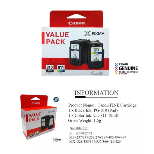 Canon Fine Cartridge PG-810 (black) & CL-811 (color) | Shopee Malaysia