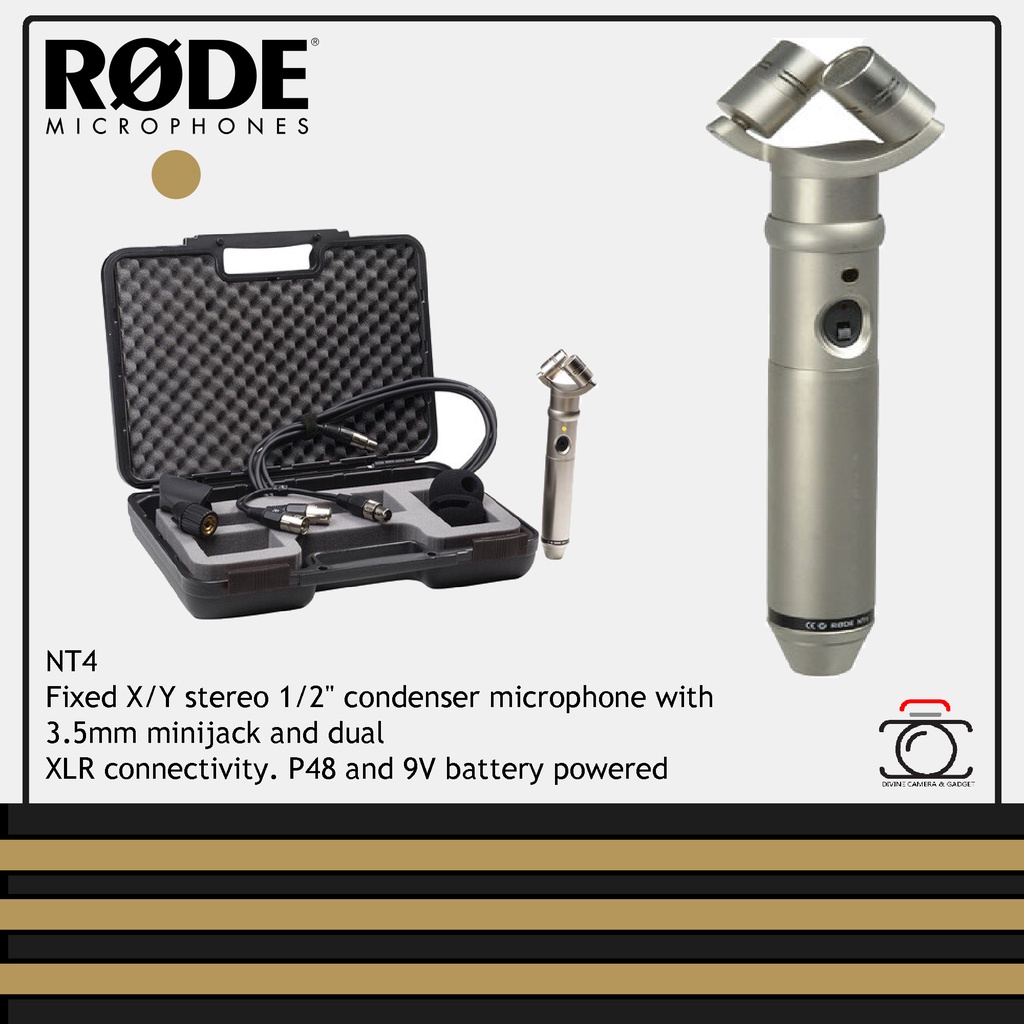 RODE NT4 Fixed X/Y stereo 1/2" condenser microphone with 3.5mm minijack ...