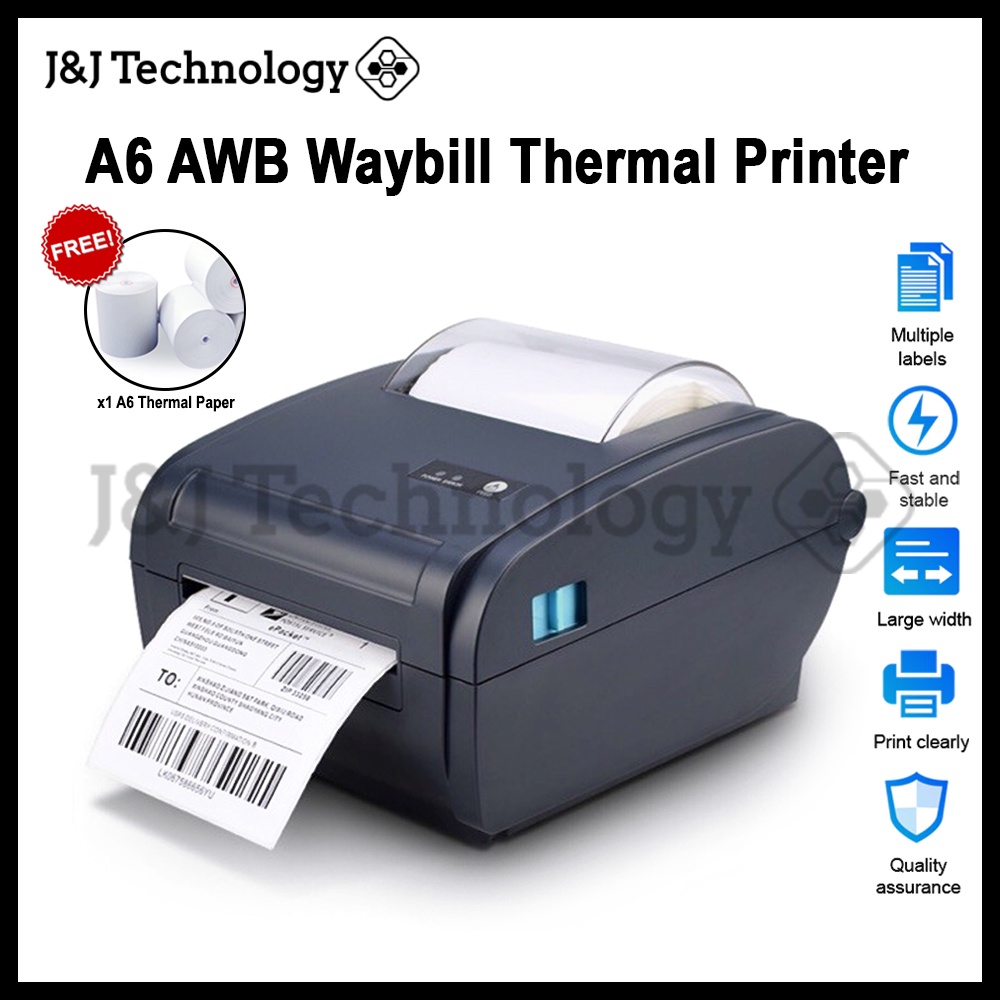 JNJ Technology A6 AWB Waybill Printer Thermal PDF Sticker Barcode QR ...