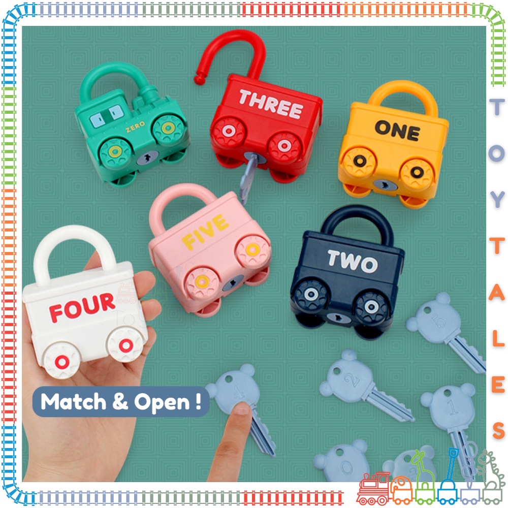 Connecting Train Number Learning Padlocks Toy [Single Unit] Kids Lock ...