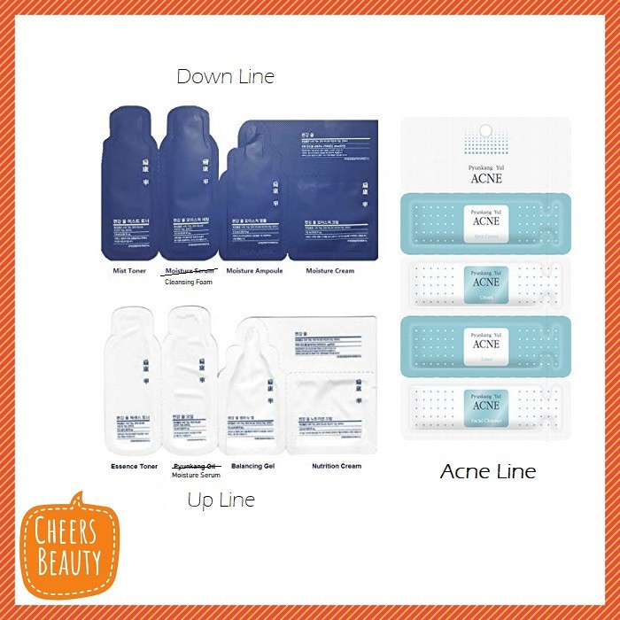 PyunKang Yul Sample Set Trial Kit Pouch Down Line / Up Line / Acne Line ...