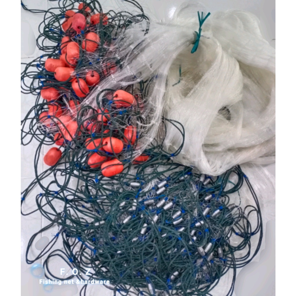 Jaring Ikan 0.40mm x 3-1/2'' x 15Ft x 300Ft Pukat Tangsi Siap Dijahit ...