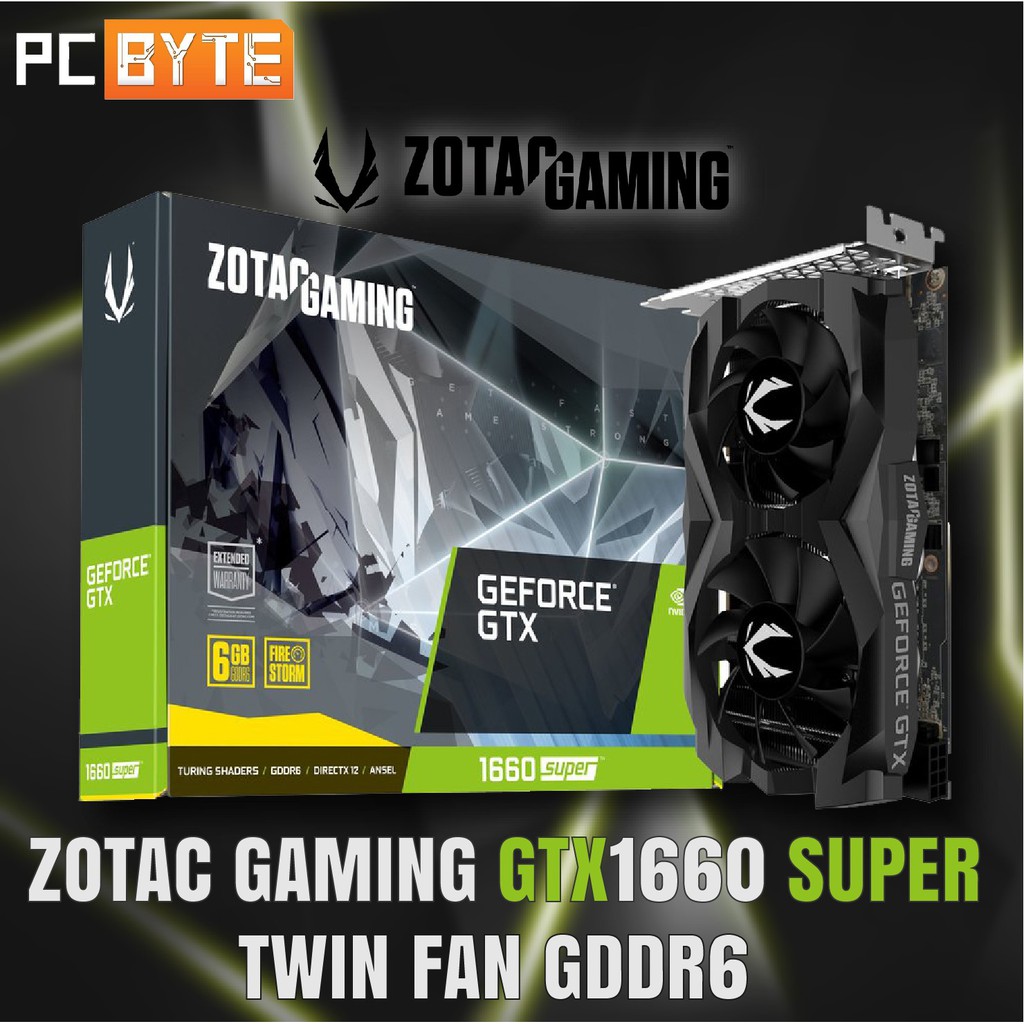 ZOTAC GAMING NVIDIA GeForce GTX 1660 Super TWIN FAN 6GB GDDR6 Graphic ...